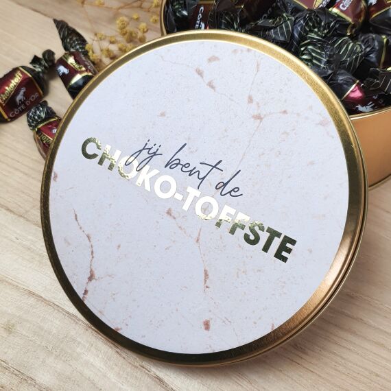 Chokotoff cadeau - Snoepdoos "Jij bent de choko-toffste" - Mijnkadootje